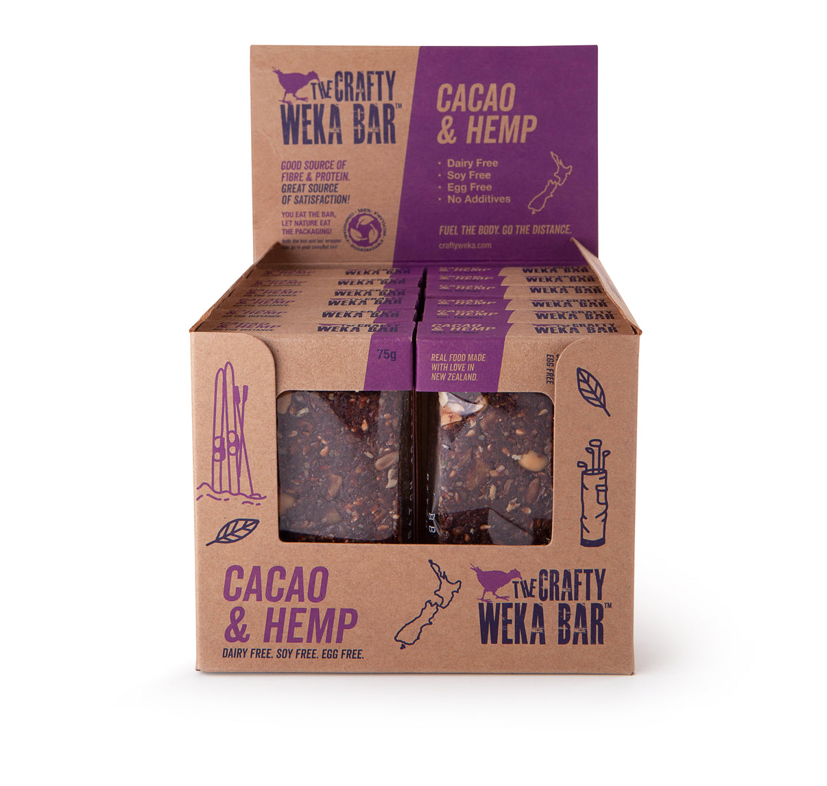12x Cacao and Hemp Flavour Snack Bars – Crafty Weka