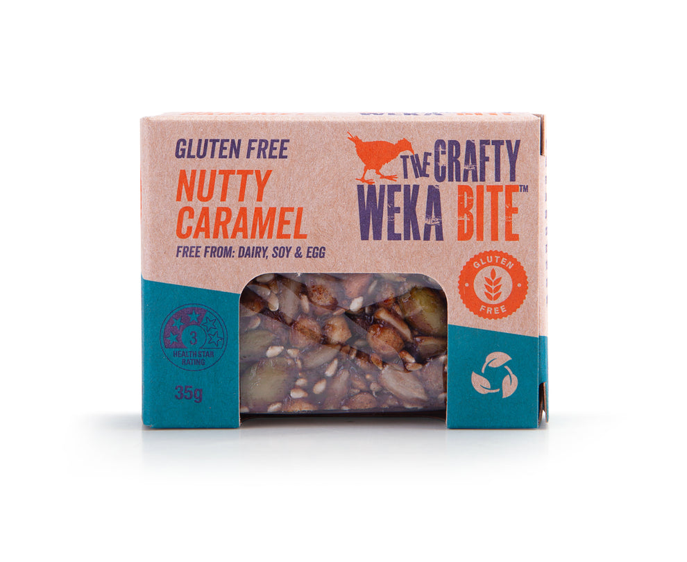 12x Bite Size Nutty Caramel Flavour Gluten Free Snack Bars – Crafty Weka